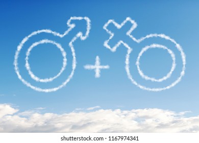 Cloud Form Signs Man Plus Woman Stock Illustration 1167974341 ...