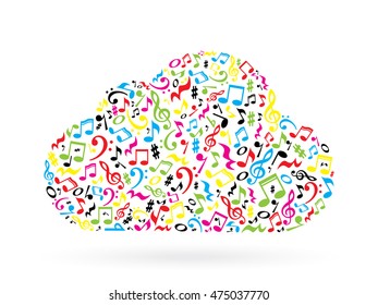 Cloud Made Colorful Notes On White 스톡 일러스트 475037770 | Shutterstock