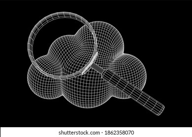 Cloud Magnifying Glass Concept Cloud Computing Stock Illustration ...