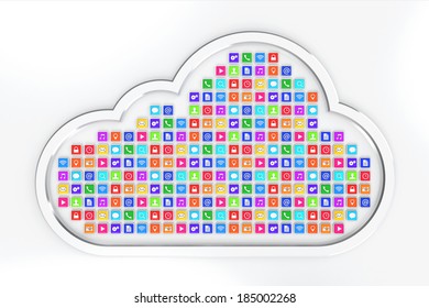 Cloud Platform Icons Stock Illustration 185002268