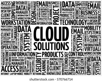 Cloud Solutions Word Cloud Concept Stock Illustration 570766714 ...