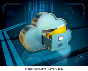 Cloud Storage System Open Drawer Some Stock Illustration 1396704587 ...