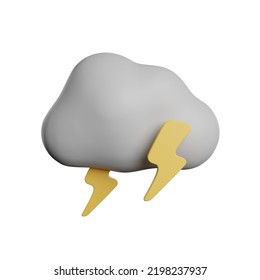 Cloud Storm Lightning 3d Rendering Illustration Stock Illustration ...