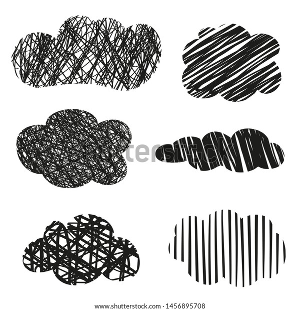 Clouds On Isolation Background Doodles On Stock Illustration 1456895708 ...