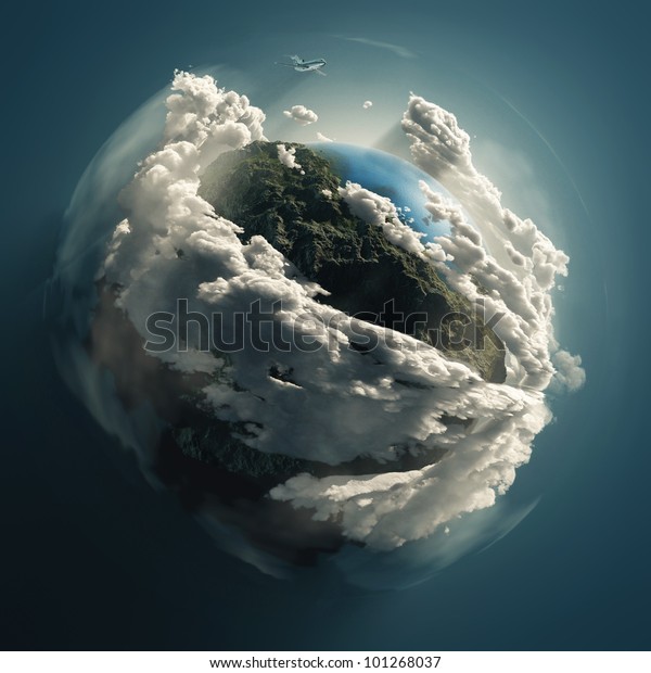Cloudy Earth Space Stock Illustration 101268037 | Shutterstock