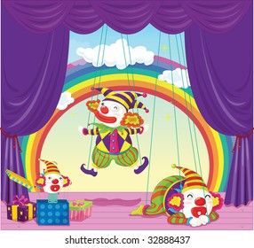 Clown Puppet Show Vector Available Portfolio Stock Illustration ...