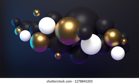 Cluster Abstract Spheres 3d Render Stock Illustration 1278845203 ...