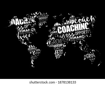 Coaching Word Cloud Shape World Map Stock Illustration 1878138133 ...