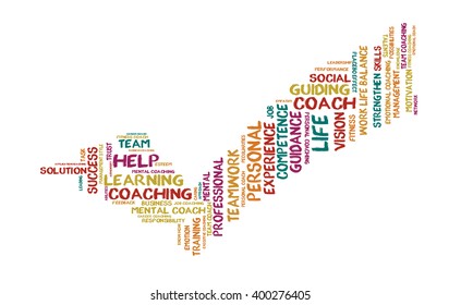 Coaching Word Cloud Shaped Mark Stock Illustration 400276405 | Shutterstock