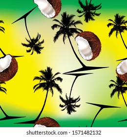 Coconut Tree Summer Pattern Seamless: ilustración de stock 1571482132 ...