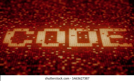 Flashing Hexadecimal Symbols On Red Computer 스톡 일러스트 1418546051 ...