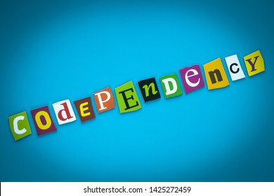 Codependency Word On Blue Background Colorful Stock Illustration ...