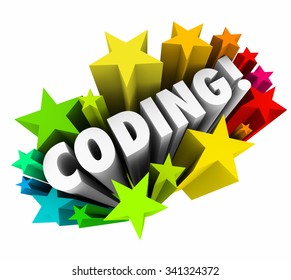 Coding Word 3d Letters Stars Illustrate Stock Illustration 341324372 ...