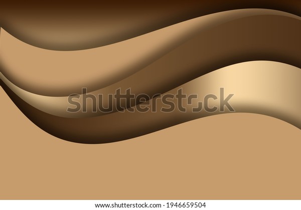Coffee Brown Gradient Background Wavy Lines Stock Illustration ...