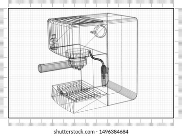 Coffee Machine 3d Rendering Stock Illustration 1486029737 | Shutterstock