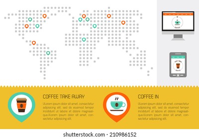 Coffee Map Graphic Element Stock Illustration 210986152 | Shutterstock