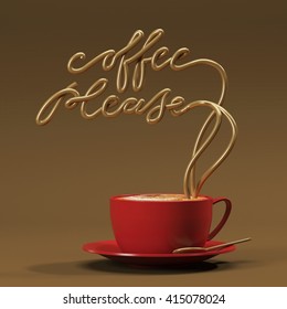 Coffee Please Quote Cup Typography Poster Stock Illustration 415078024 ...