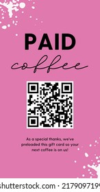 Coffee Poster Qr Code Pink Background Stock Illustration 2179097199 ...