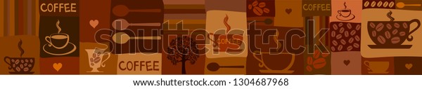 Coffee Seamless Pattern Cups Seamless Texture Stock Illustration ...