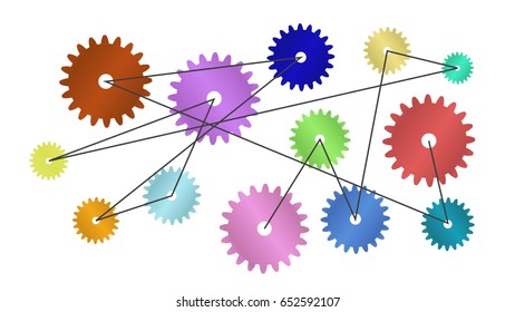 Cogs Connected Concept Teamwork Symbol Business Stock Illustration ...