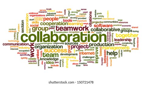 Collaboration Concept Word Tag Cloud Isolated Stock Illustration ...