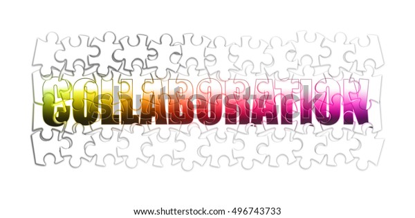 Collaboration Cooperation Concept Puzzle Shape Stock Illustration ...