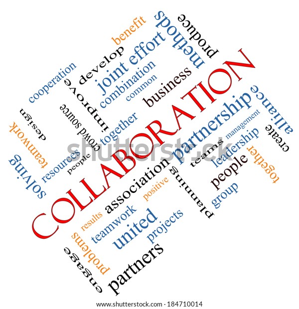 Collaboration Word Cloud Concept Angled Great Stock Illustration 184710014