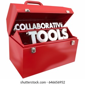Collaborative Tools Toolbox Working Together Software Stock ...