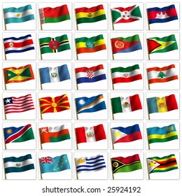 Collage Flags Different Countries World Icon Stock Illustration 25924192