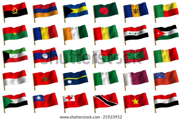 Collage Flags Different Countries World Icon Stock Illustration 25923952