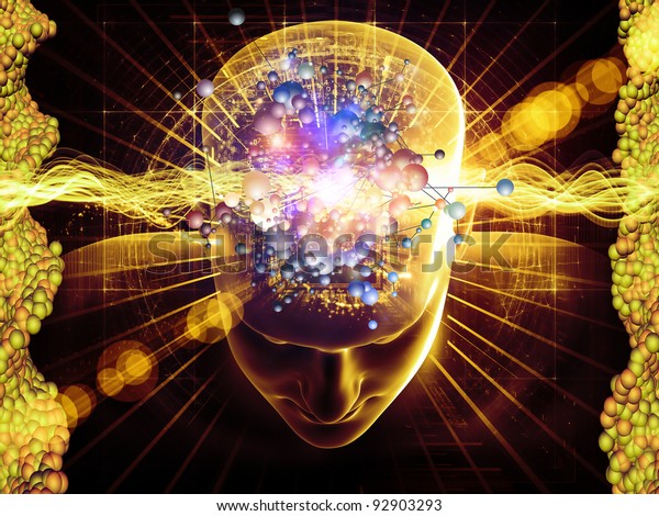 Collage Human Head Molecules Various Abstract Stock Illustration ...