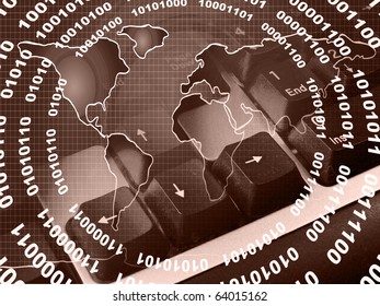 Collage World Map Digits Computer Keyboard Stock Illustration 64015162 ...