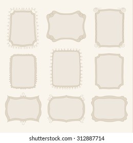 Collection Hand Drawn Doodle Frames Raster Stock Illustration 312887714 ...