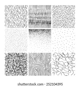 Collection Ink Hand Drawn Hatch Texture: ภาพประกอบสต็อก 252104395 ...