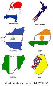 Collection Map Shaped Flags World Style Stock Illustration 14723830 ...