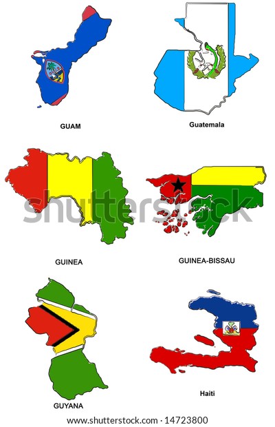 Collection Map Shaped Flags World Style Stock Illustration 14723800 ...