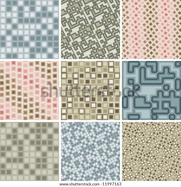 Collection Seamless Tile Wallpapers Vector Version Stock Illustration ...
