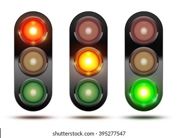 Collection Traffic Lights Showing Sequence How Stock Illustration ...