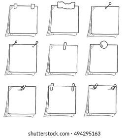 Hand Drawn Doodle Notepaper Messages Set Stock Vector (Royalty Free ...