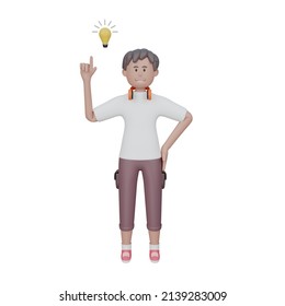 College Boy Getting Idea 3d Illustration Stock Illustration 2139283009 ...