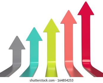 Colored Arrows Chart 3d Stock Illustration 164854253 | Shutterstock