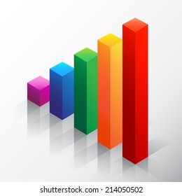 Vektor Stok Colored Bar Chart Emphasizing Growth Vector (Tanpa Royalti ...