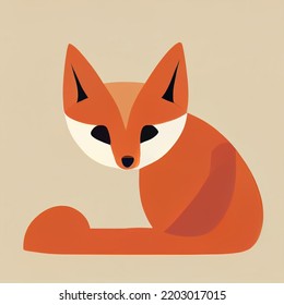 Colored Fox Flat Illustration Render By Stock Illustration 2203017015 ...