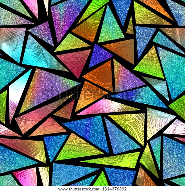 Colored Glass Seamless Texture Triangular Pattern Stock Illustration ...