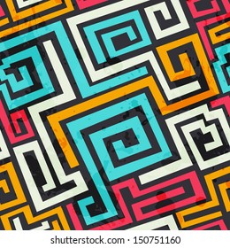 Colored Square Spiral Pattern Grunge Effect Stock Illustration ...