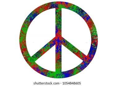 Colored Symbol Peace Version 2 Brighter Stock Illustration 1054848605 ...