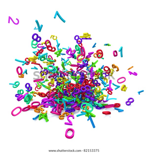 Colorful 3d Numbers Exploded Stock Illustration 82153375 | Shutterstock