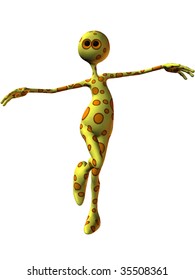 Colorful Alien Creature Arms Outstretched Stock Illustration 46557088