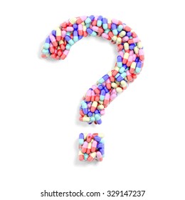 Colorful Caplets Shape Questionmark Isolated On Stock Illustration ...