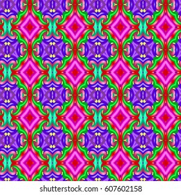 Vector Seamless Pattern Zig Zag Floral: стоковая векторная графика (без ...